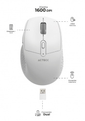 Compra Acteck Mouse Ergonómico Óptico Inalámbrico 1600DPI | Cyberpuerta.mx