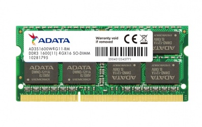 Compra Memoria RAM Adata DDR3, 4GB, SO-DIMM, AD3S1600W4G11-RM | Cyberpuerta.mx