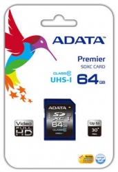 Compra Memoria Flash Adata Premier, 64GB SDXC UHS-I Clase 10 ASDX64GUICL10-R | Cyberpuerta.mx
