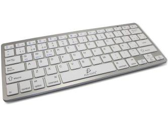 Compra Teclado ELE-GATE, Inalámbrico, Bluetooth, Plata/Blanco, TC05 ...