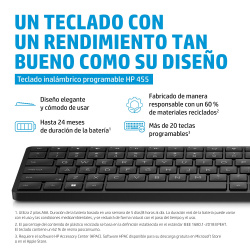 Compra Teclado HP 455, Inalámbrico, Negro (Inglés) 4R177AA | Cyberpuerta.mx