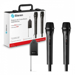 Compra Steren Kit Micrófono Inalámbrico 6.3mm Negro MIC-288R ...