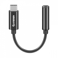 Compra Steren Adaptador USB-C Macho a 3.5mm Hembra Negro | Cyberpuerta.mx