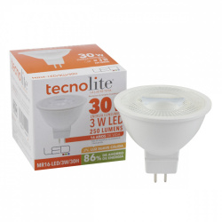 Compra Tecnolite Foco LED, Luz Blanco Cálido Base GX5.3 3W MR16-LED/3W/30H | Cyberpuerta.mx