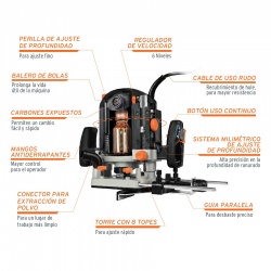 Compra Truper Rebajadora Industrial ROU-NX2 1800W Negro/Gris, 16611 ...