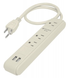 Volteck Extensión Multicontactos, 3 Salidas, Blanco, 46089 | Abasteo.mx