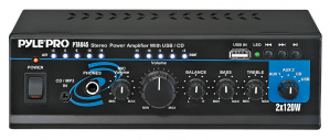 Pyle Amplificador PTAU45, 2.0 Canales, 120W, RCA/USB/3.5mm Negro ...