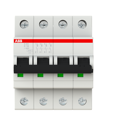 ABB Interruptor Automático 4 Polos 2CDS254001R0104, 400V, 10A, Entrada ...
