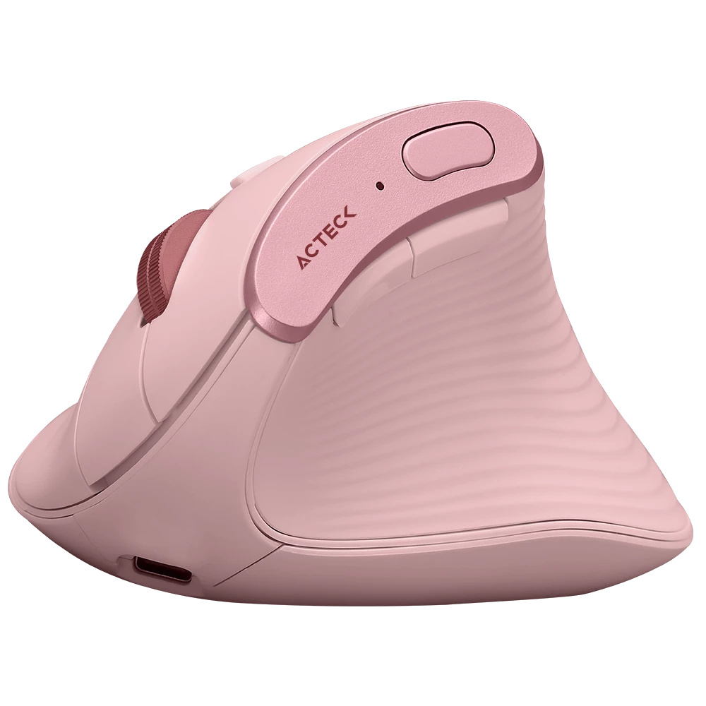 Compra Acteck Mouse Ergonómico Inalámbrico Rosa 2400DPI | Cyberpuerta.mx