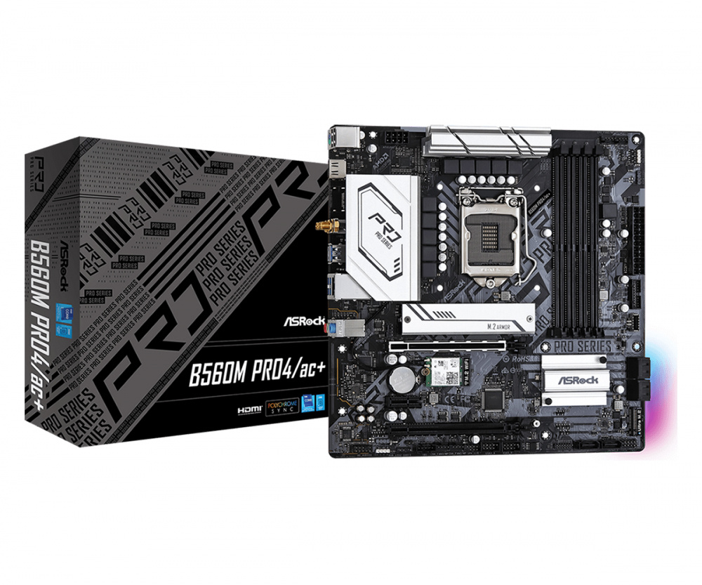 Compra Tarjeta Madre ASRock Micro ATX B560 Pro4/Ac, Intel B560 PRO4/AC+ | Cyberpuerta.mx