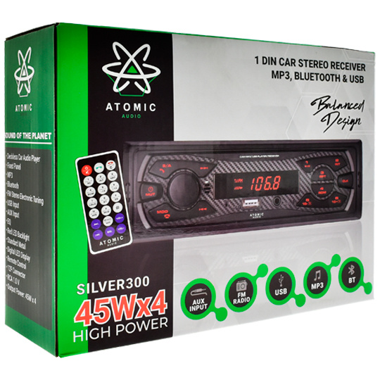 Compra Atomic Autoestéreo SILVER300 180W MP3/FM Negro, SILVER300 ...