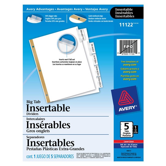 Compra Avery Separadores Insertables WorkSaver Big Tab, Blanco 11122 ...