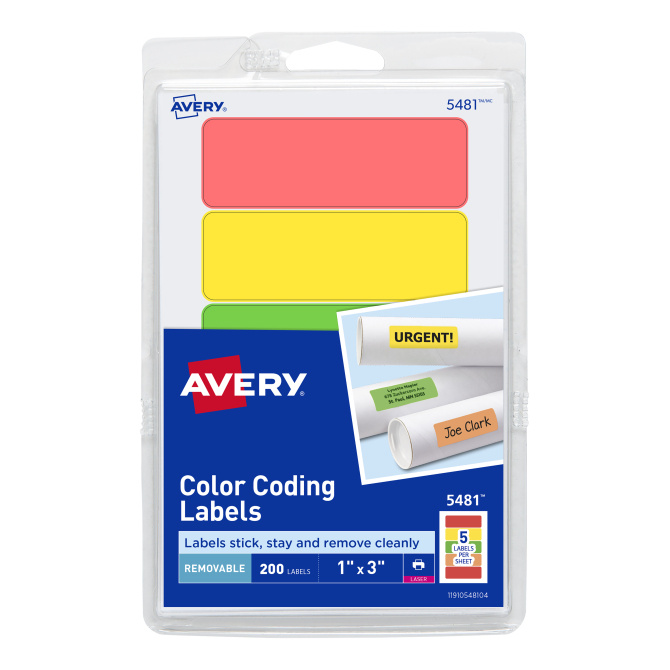 Compra Avery Etiqueta Rectangular 5481, Láser, 200pzas, Varios Neón ...