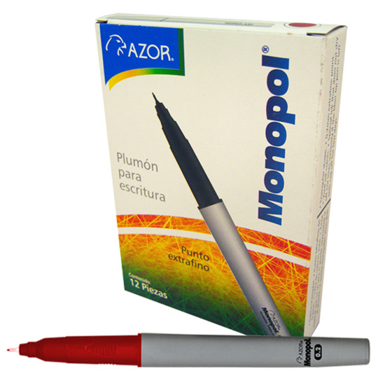 Compra Azor Cajilla de Plumones Monopol, Punto Extra Fino, 12Pz, 301.3801RO | Cyberpuerta.mx