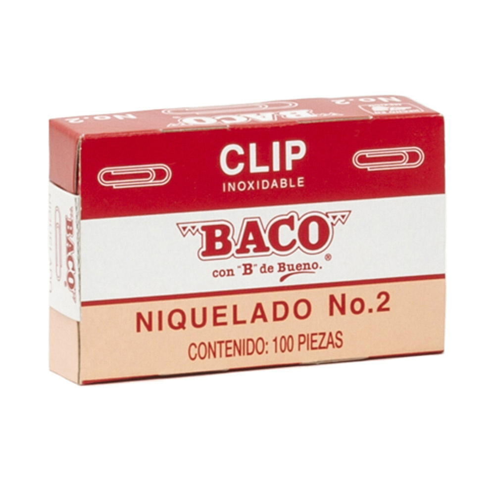 Compra Baco Clip Estándar Niquelado No.2 1000 Clips CL007 | Cyberpuerta.mx