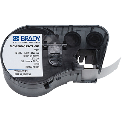 Compra Cinta Brady, Negro/Amarillo 38.1mm x 7.62m, PMC-1500-595-YL-BK ...