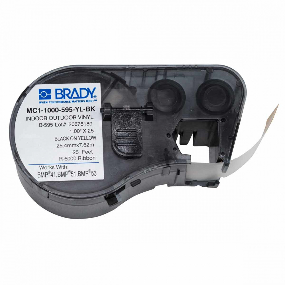 Compra Cinta Brady M Series Negro sobre Amarillo, 25mm x 25mm ...