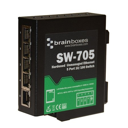 Compra Switch Brainboxes Fast Ethernet, 5 Puertos 10/100Mbps SW-705 ...