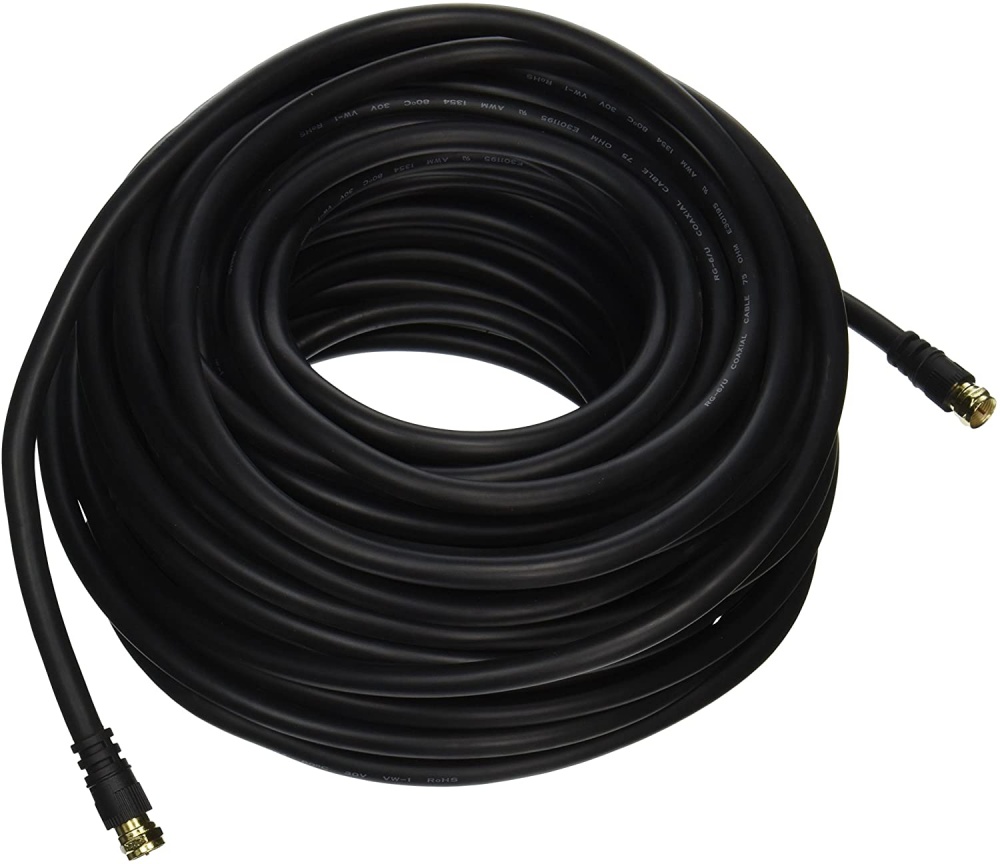 C2G Cable Coaxial F-RG6 Macho - F-RG6 Macho, 22.8 Metros, Negro ...