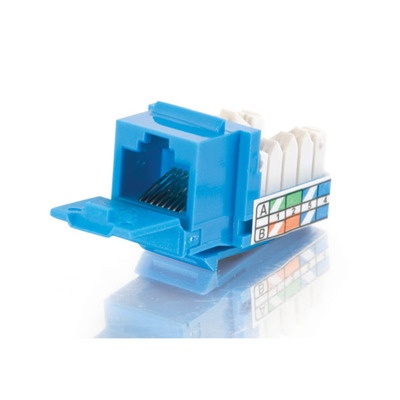 C2G Jack de Red Cat5e Tipo Keystone 90°, RJ45, Azul | Cyberpuerta.mx