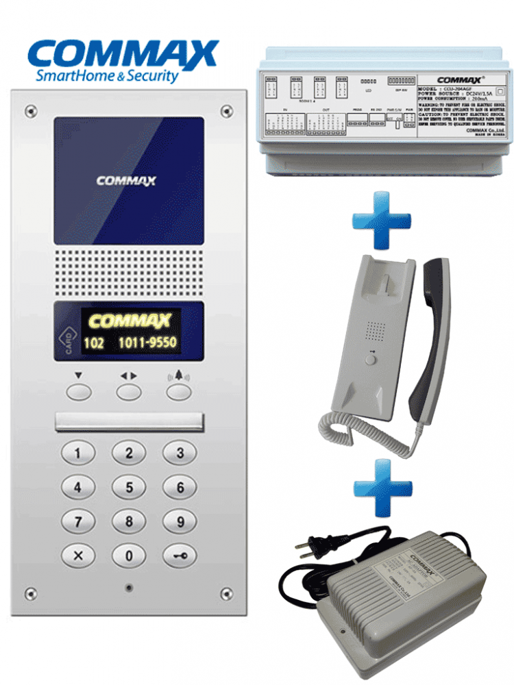Compra Commax Kit Interfon DR2AG Alámbrico Neg/Pla AUDIOGATE4P | Cyberpuerta.mx