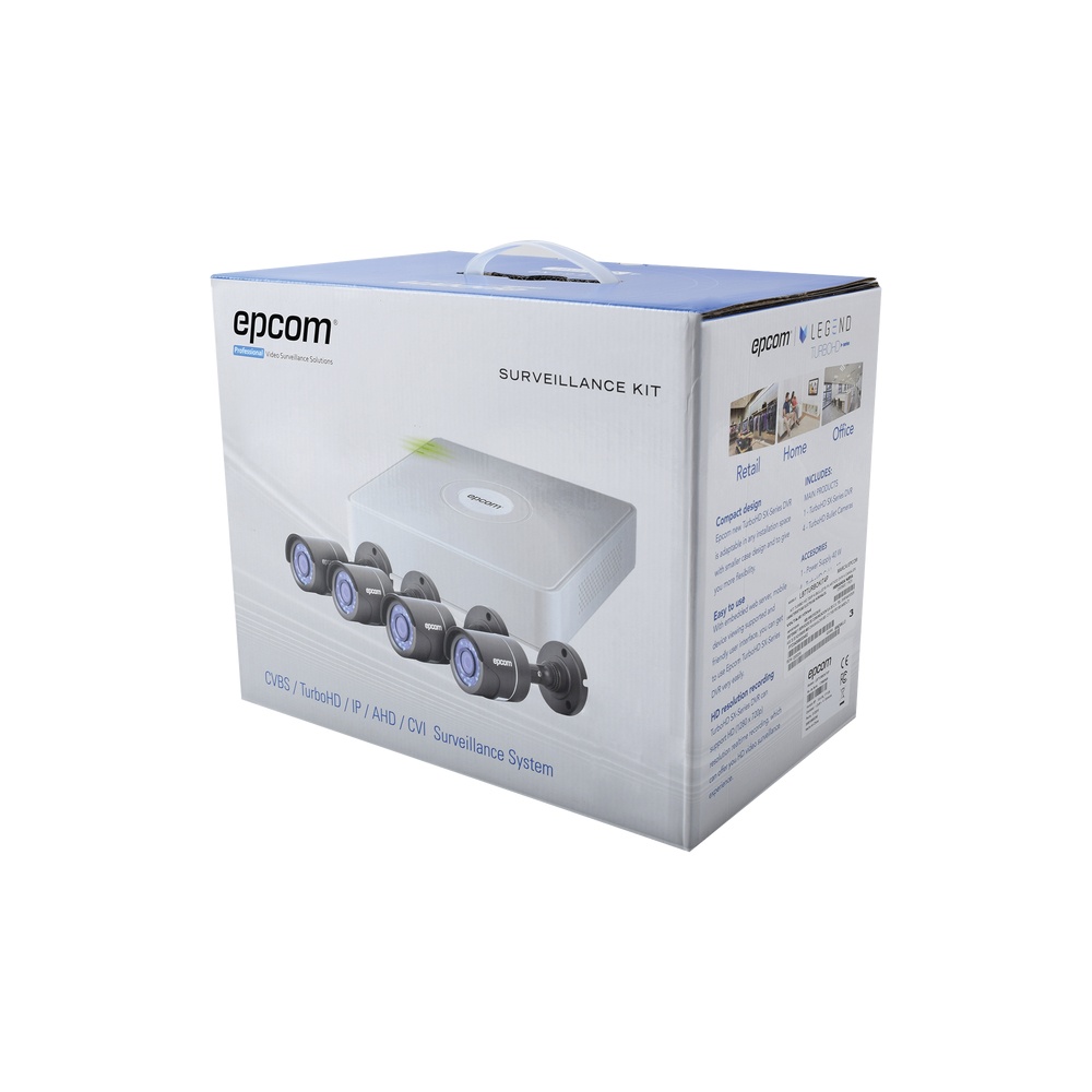Compra Epcom Kit de Vigilancia Hik-Connect TurboHD 4 Cámaras ...