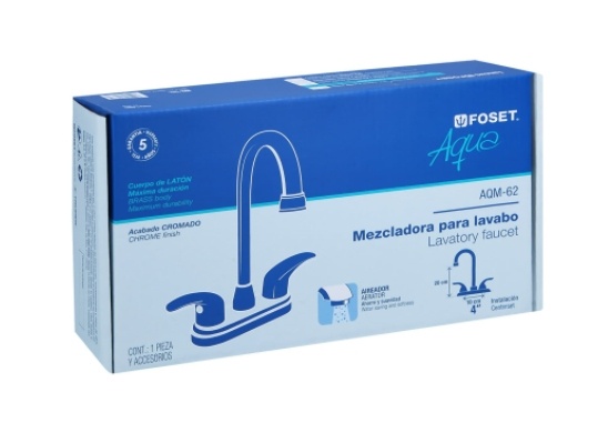 Foset Mezcladora Bar para Lavabo AQM-62, Latón 49691 | Cyberpuerta.mx