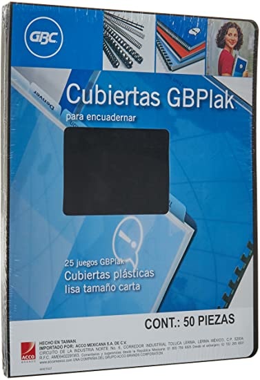 Compra GBC Cubierta GBPlak Lisa, 50 Piezas, Tamaño Carta, Negro, P3562 | Cyberpuerta.mx