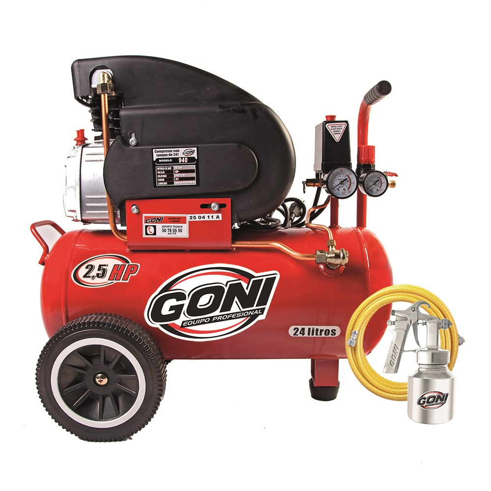 Compra Goni Compresor de Aire Horizontal 940, 24L, 2.5HP, 940P | Cyberpuerta.mx