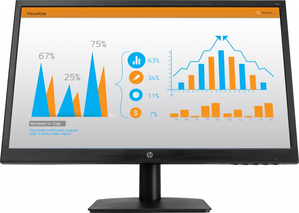 Compra Monitor HP N223 LED 21.5'', Full HD, HDMI, Negro, 3ML60AA ...