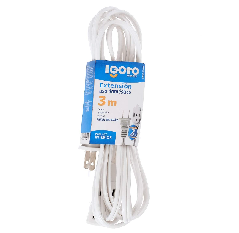 iGoto Extensión ED13-3B, 3 Contactos, 15A, 125V, 3 Metros, Blanca ...
