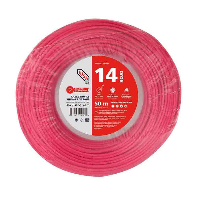 Compra IUSA Cable Eléctrico 267290, 14 AWG, 50 Metros, Rosa, 267290 ...