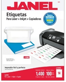Compra Janel Etiquetas Adhesivas, 34x102mm, 1400 Etiquetas, 1095262101 ...
