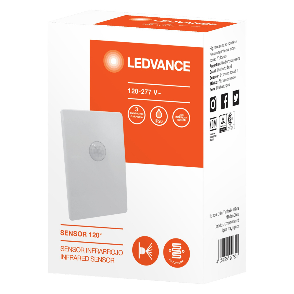 Compra Ledvance Sensor Movimiento Infrarrojo Alámbrico 85200 ...
