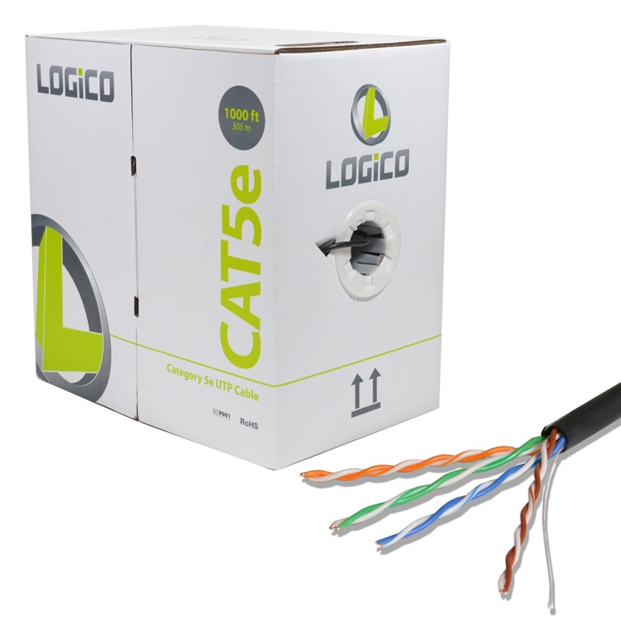 Compra Logico Bobina de Cable Cat5e UTP, 305 Metros, Negro, C5EU2104 ...