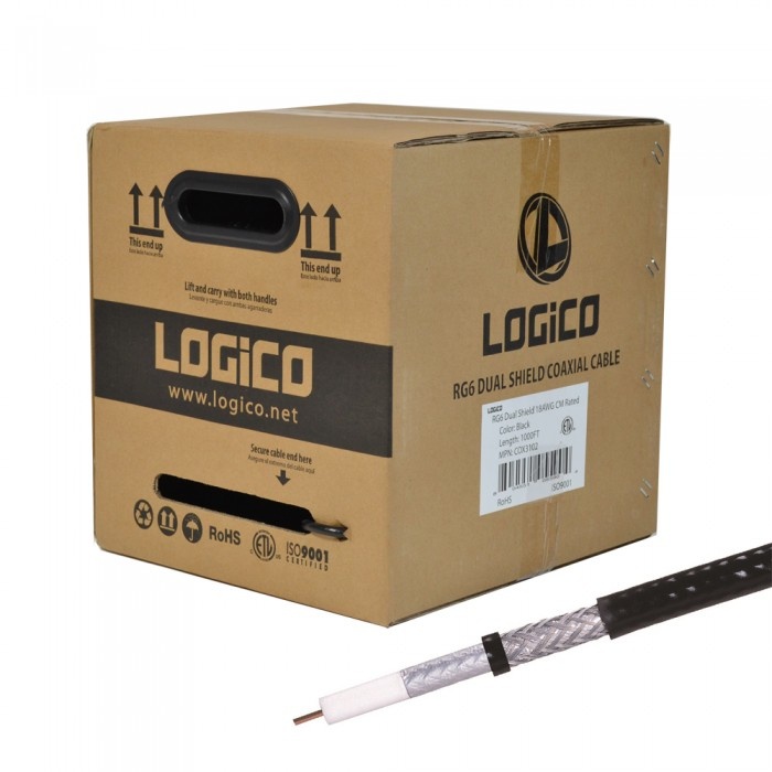 Logico Bobina de Cable Coaxial RG6, 152 Metros, Negro | Cyberpuerta.mx