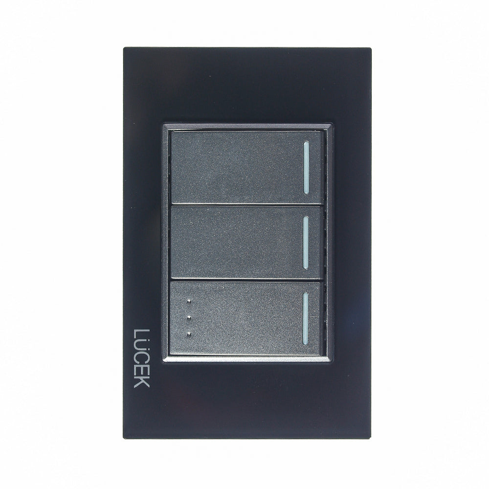 Compra Lucek Placa con Apagador 3 Interruptores 250V 16A Negro Mate BP03/3-KN | Cyberpuerta.mx