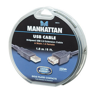 Compra Manhattan Cable USB A Macho - USB A Hembra, 1.8 Metros Negro ...