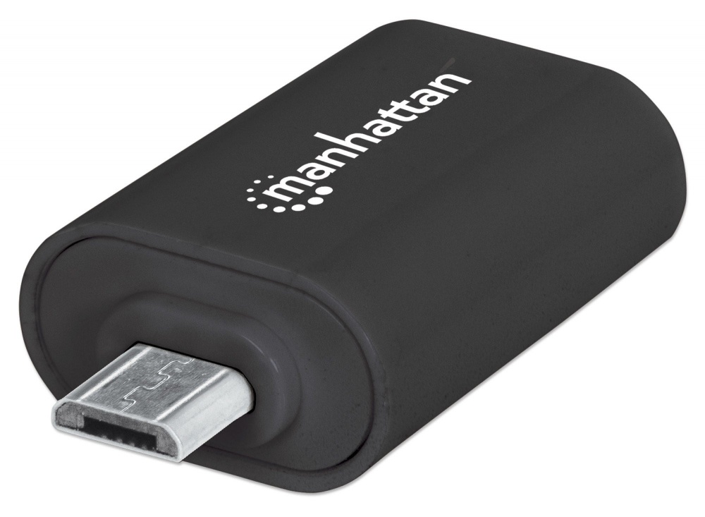 Manhattan Adaptador imPORT OTG USB, Micro USB A - USB A, Negro ...