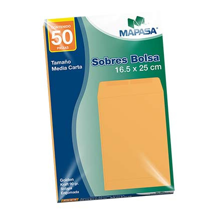 Compra Mapasa Sobre Tipo Bolsa 500 1/2 carta Amarillo IA0315 | Cyberpuerta.mx