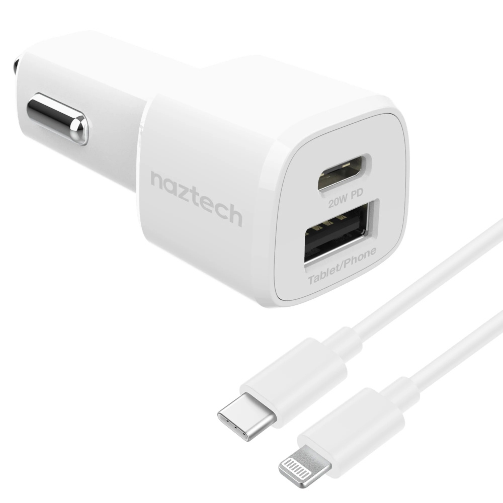 Compra Naztech Cargador para Auto 15395, 20W, 1x USB-C, 1x USB-A, NAZ ...
