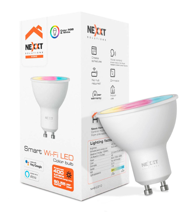 Compra Nexxt Solutions Foco Regulable LED, WiFi, Multicolor, 4W, NHB-C310 | Cyberpuerta.mx