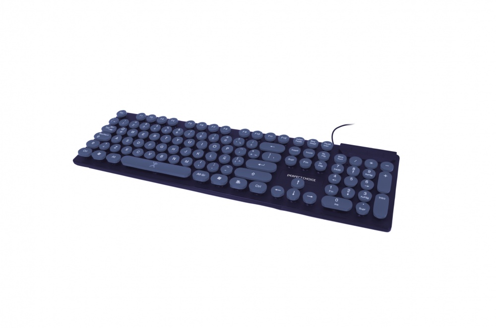 Compra Teclado Perfect Choice Blue Round, Alámbrico, USB, Azul, PC ...