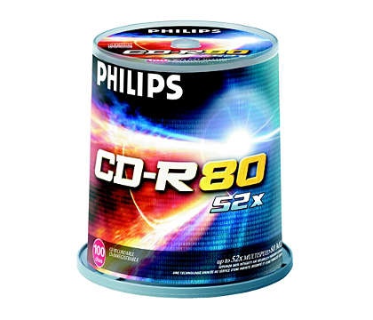 Philips Torre de Discos Virgenes, CD-R, 52x, 700MB, 100 Piezas ...