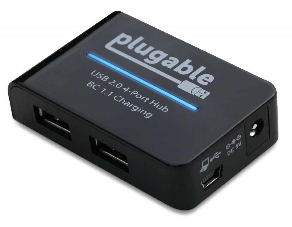 Plugable Hub USB - 4 Puertos USB 2.0 Hembra, 480Mbit/s, Negro ...