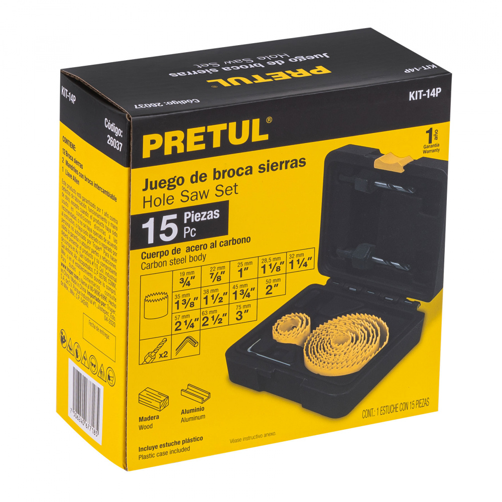 Compra Pretul Juego de Broca Sierras,Aluminio/Madera/Plasticos KIT-14P ...