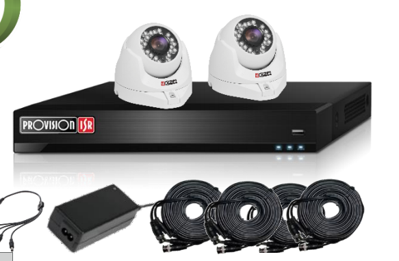 Provision ISR Kit de Vigilancia PAK42-1080P-DOMO de 2 Cámaras Domo y 4 ...