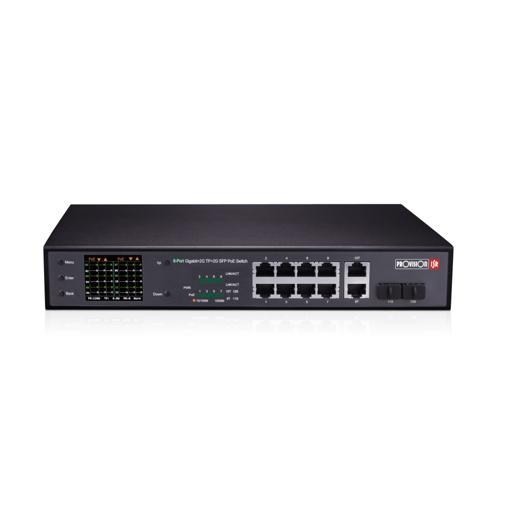 Switch Provision-ISR Gigabit Ethernet PoES-08130GCL+2G+2SFP, 8 Puertos ...