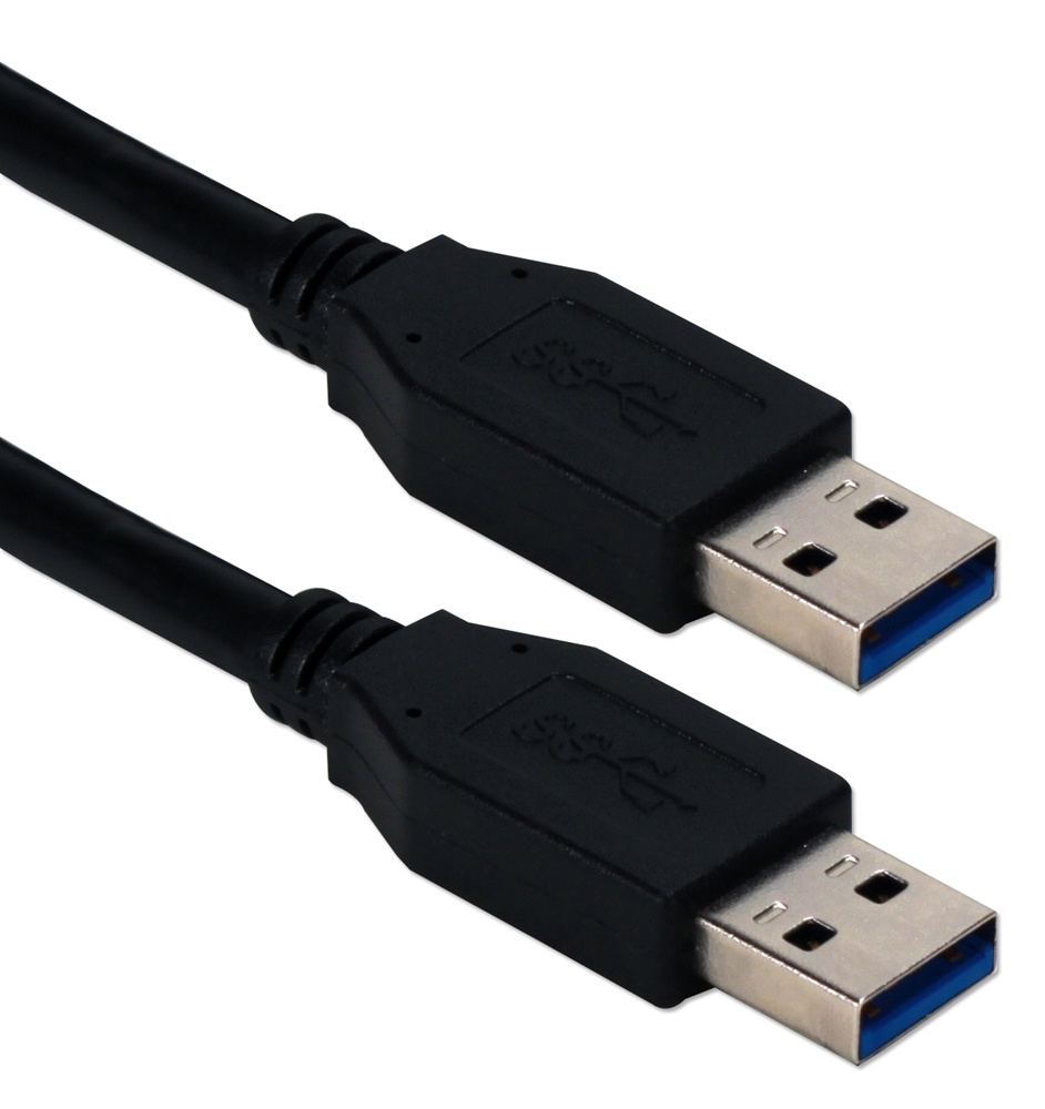 QVS Cable USB A Macho - USB A Macho, 90cm, Negro | Cyberpuerta.mx