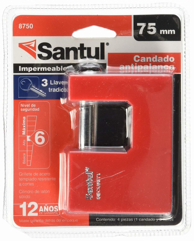 Compra Santul Candado Antipalanca 8750, 75mm, Rojo, 8750 | Cyberpuerta.mx
